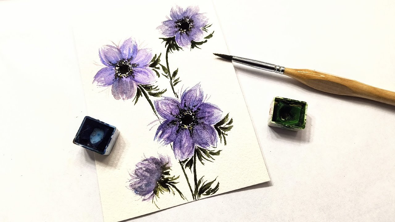 Easy Beginner Watercolor Flower Painting Tutorial How To Paint