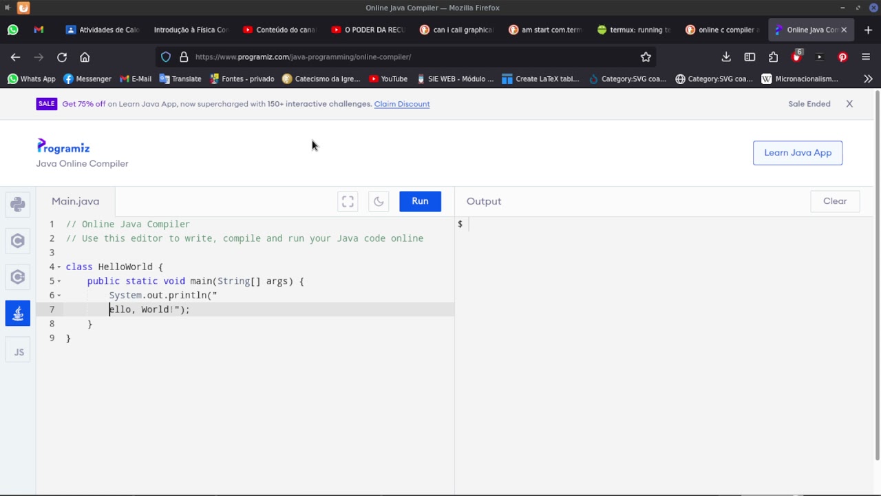 Compilador Online De Java Youtube