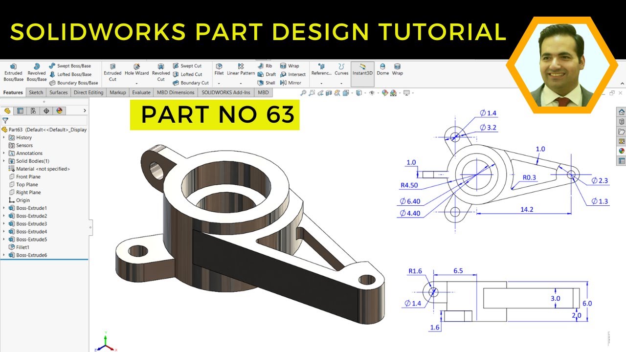 Solidworks Part Design Tutorial A Complete Guide From Sketch To 3d