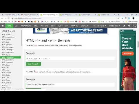 W3schools Lesson Number 6 Html Formatting Youtube