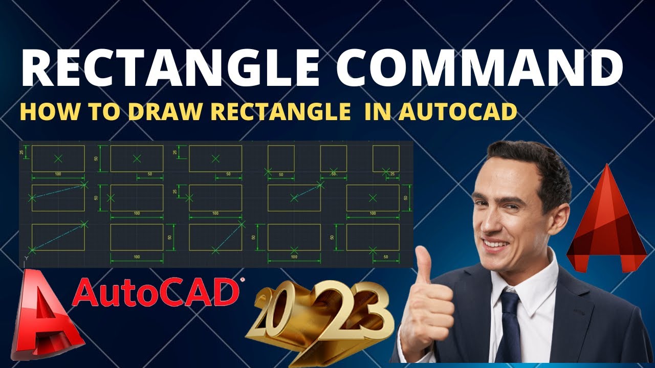 Rectangle Command In Autocad Youtube