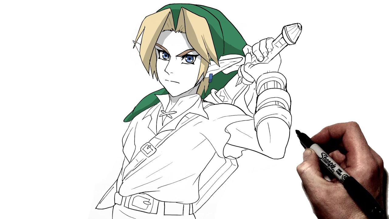 How To Draw Link Step By Step Legend Of Zelda Youtube