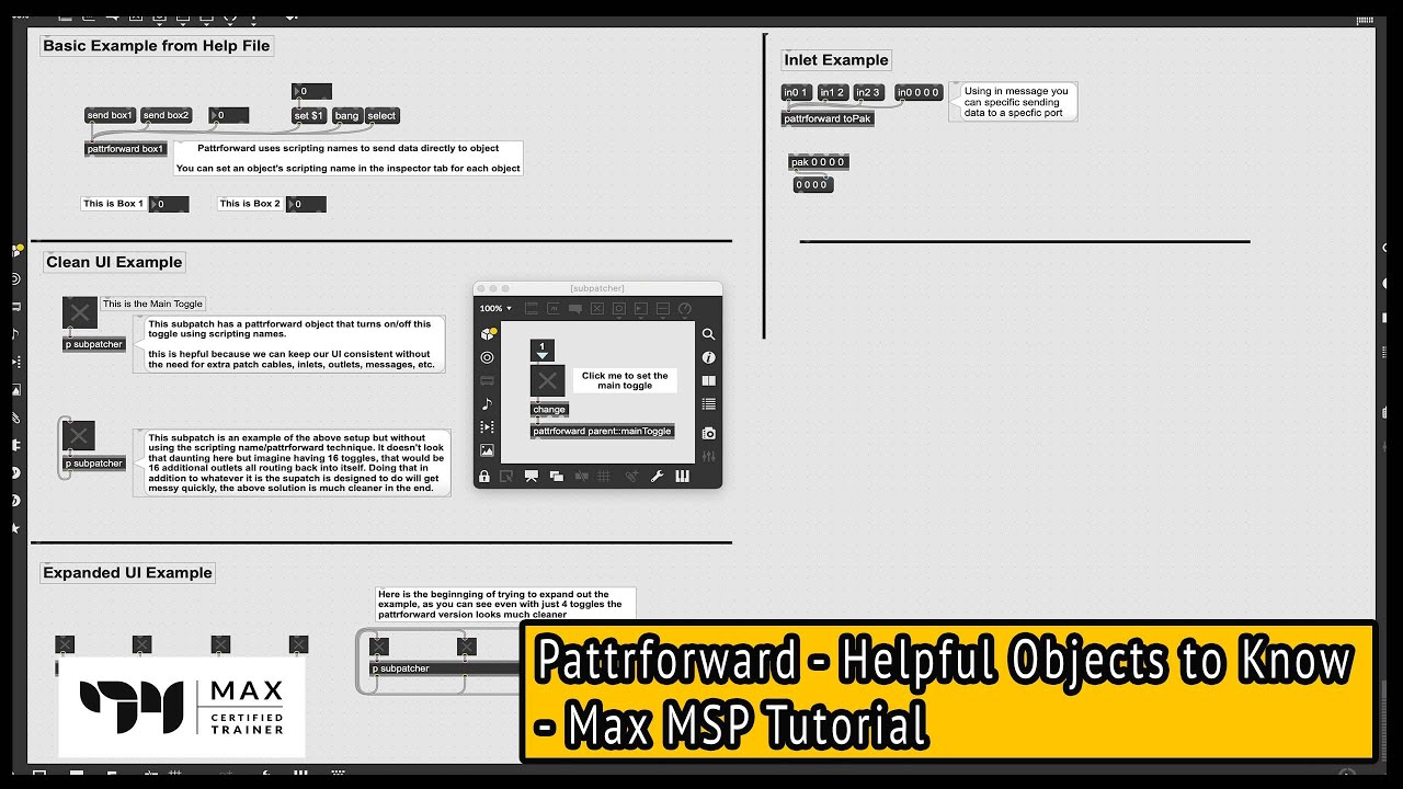 Pattrforward Helpful Objects To Know Max Msp Tutorial Youtube