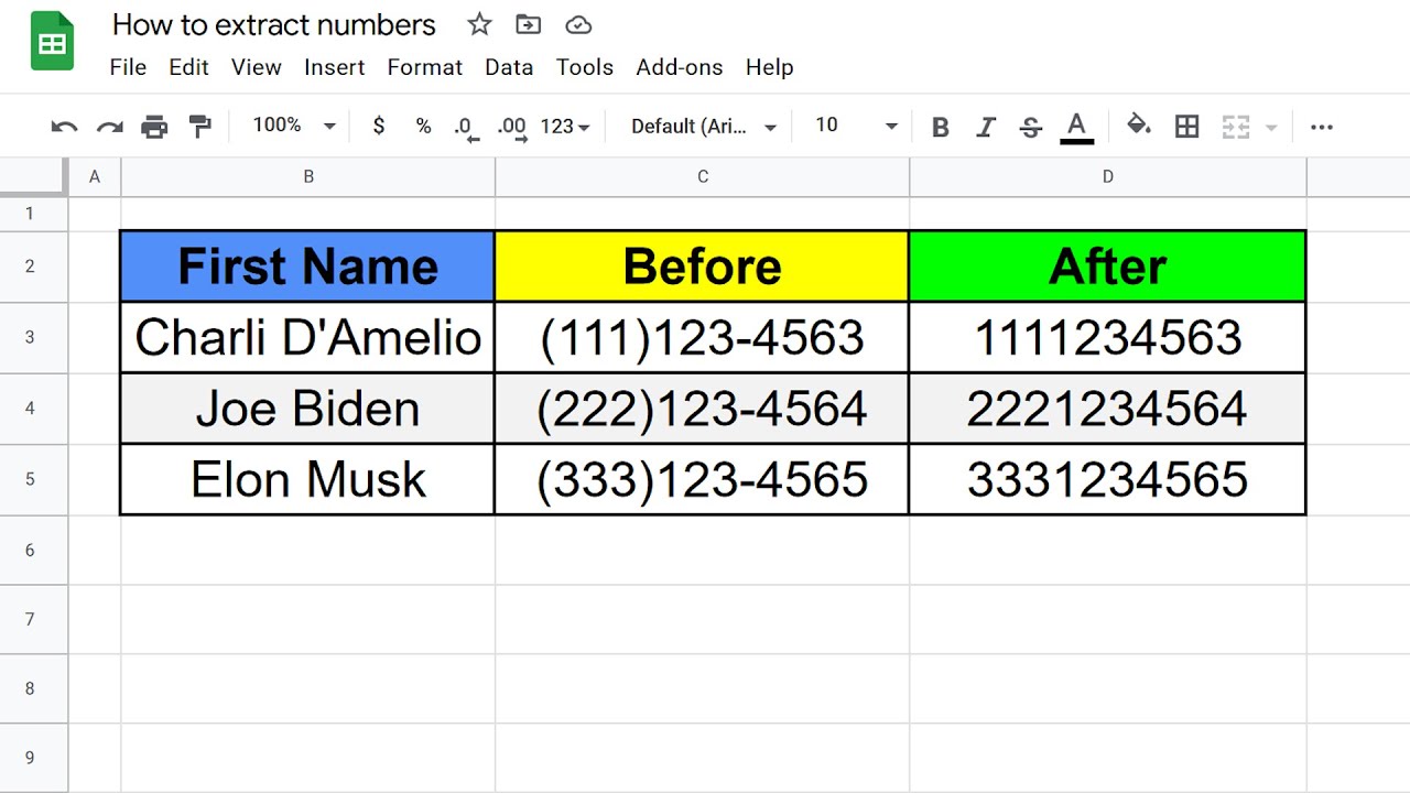 How To Separate Numbers From Text In Google Sheets Youtube