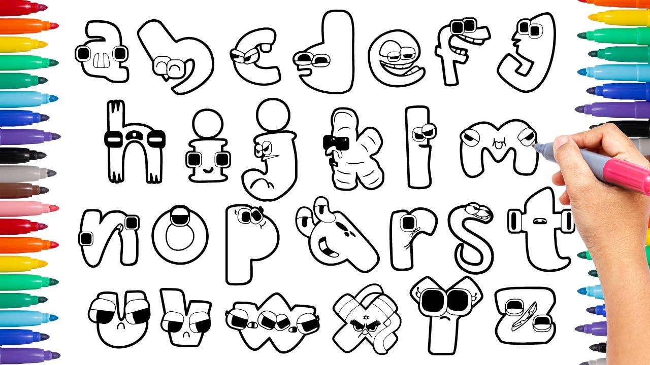 Lowercase Letter Coloring Pages Alphabet With Tropical Pattern Lower