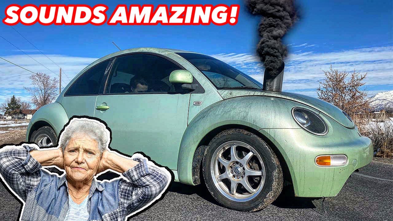 Grandma Car Gets A Hood Stack Volkswagen Diesel Beetle Youtube