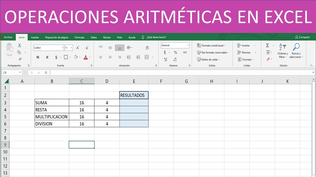Como Realizar Operaciones En Excel Julal