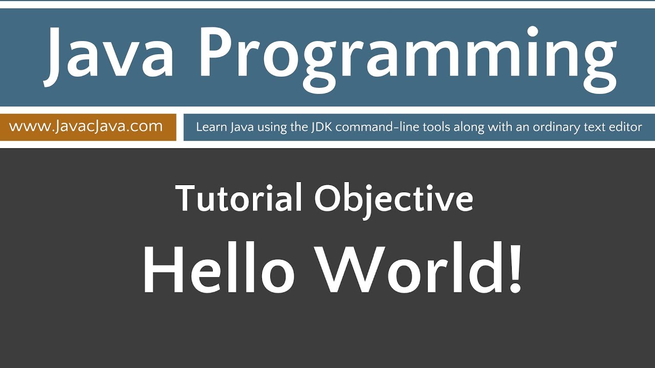Learn Java Programming Hello World Tutorial Youtube