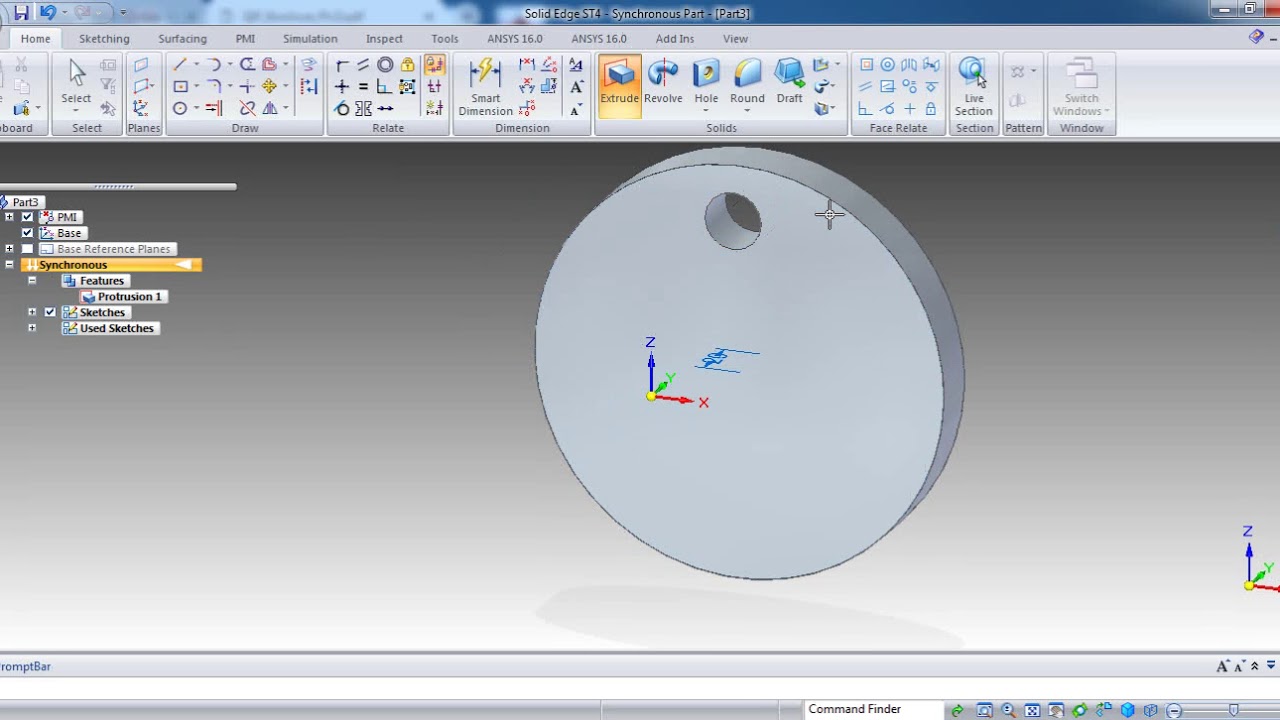 Pattern Circular Command In Solid Edge Youtube