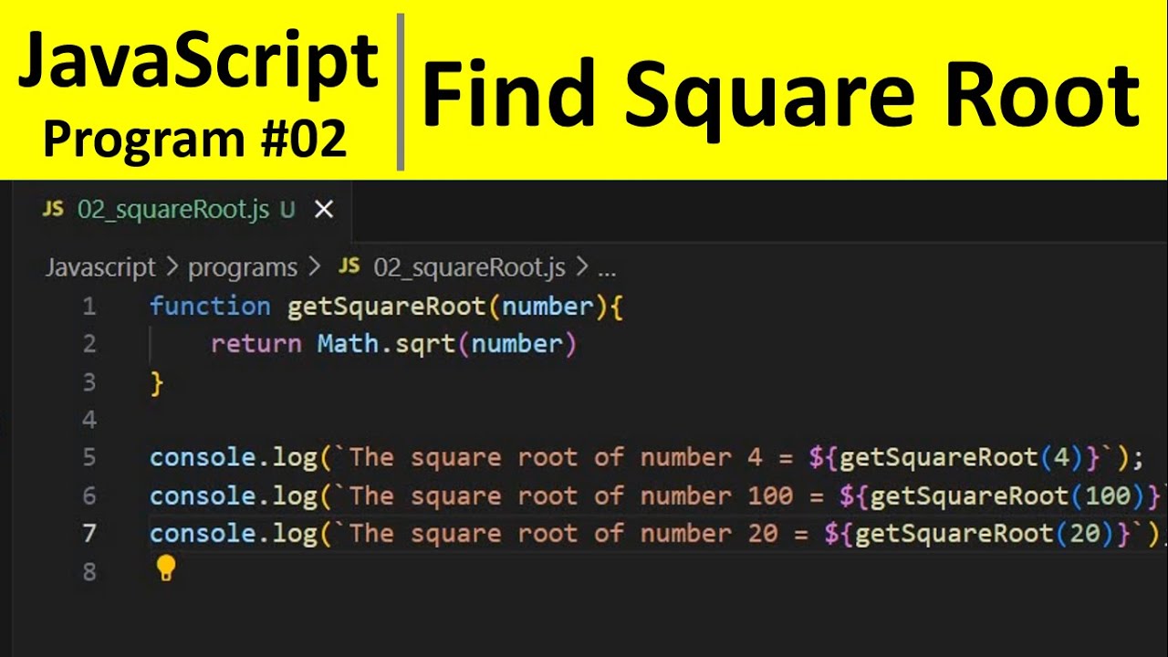 Javascript Program 2 Find Square Root Of A Number In Javascript