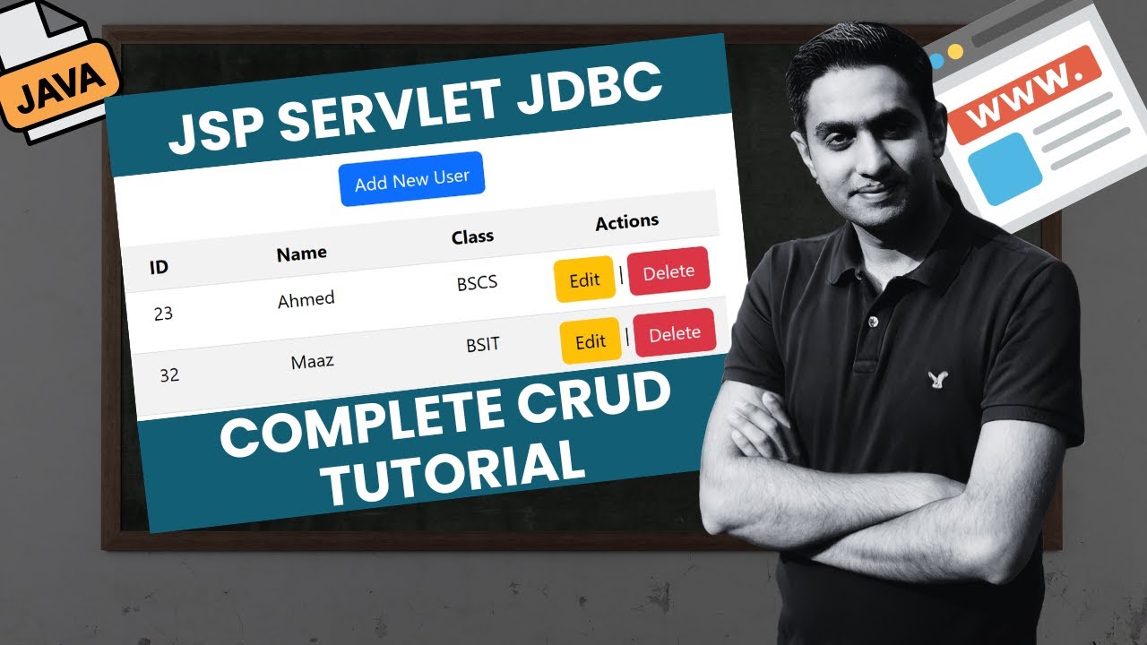 Jsp Servlet Jdbc With Mysql Crud Tutorial Youtube