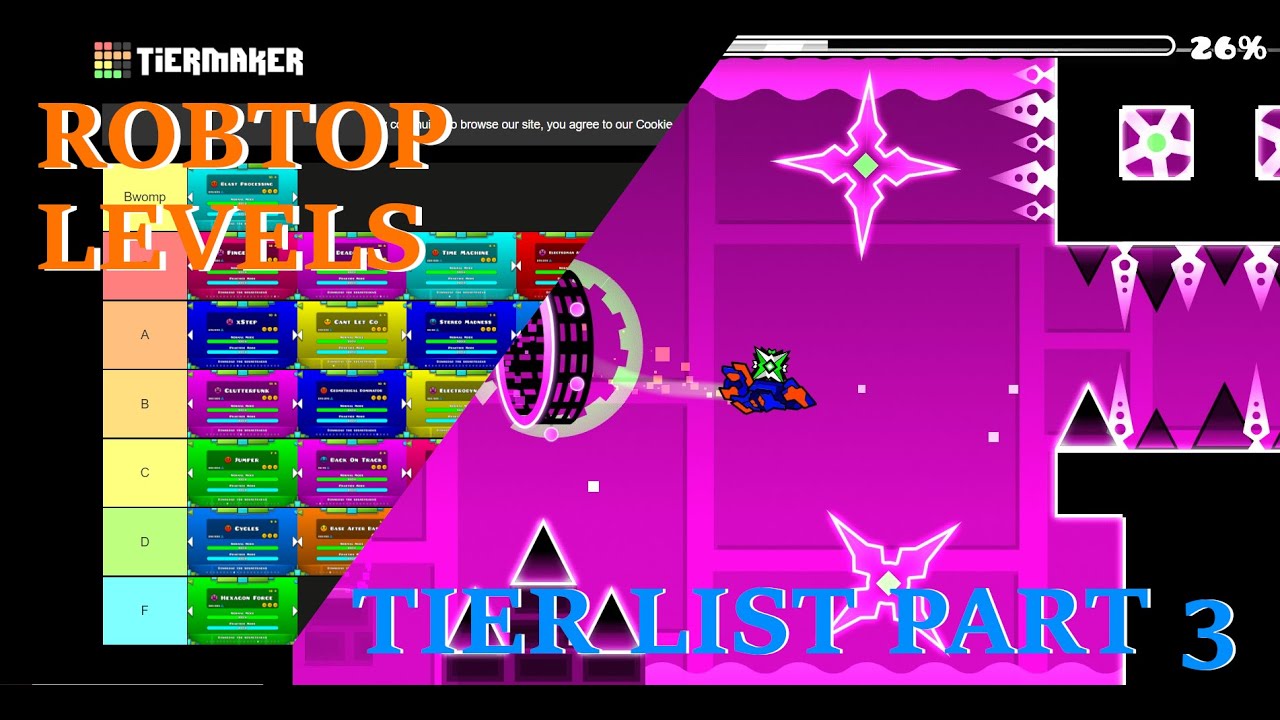 Geometry Dash Tier List Robtop Levels Part 3 Finale Youtube