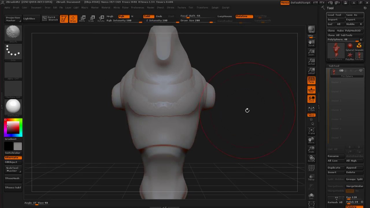 Zbrush 011 Concepting In Zbrush Inflate Brush Youtube