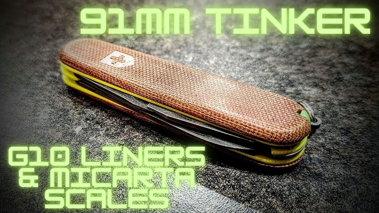 91mm Custom Swiss Army Knife W Micarta Scales And G10 Liners Youtube