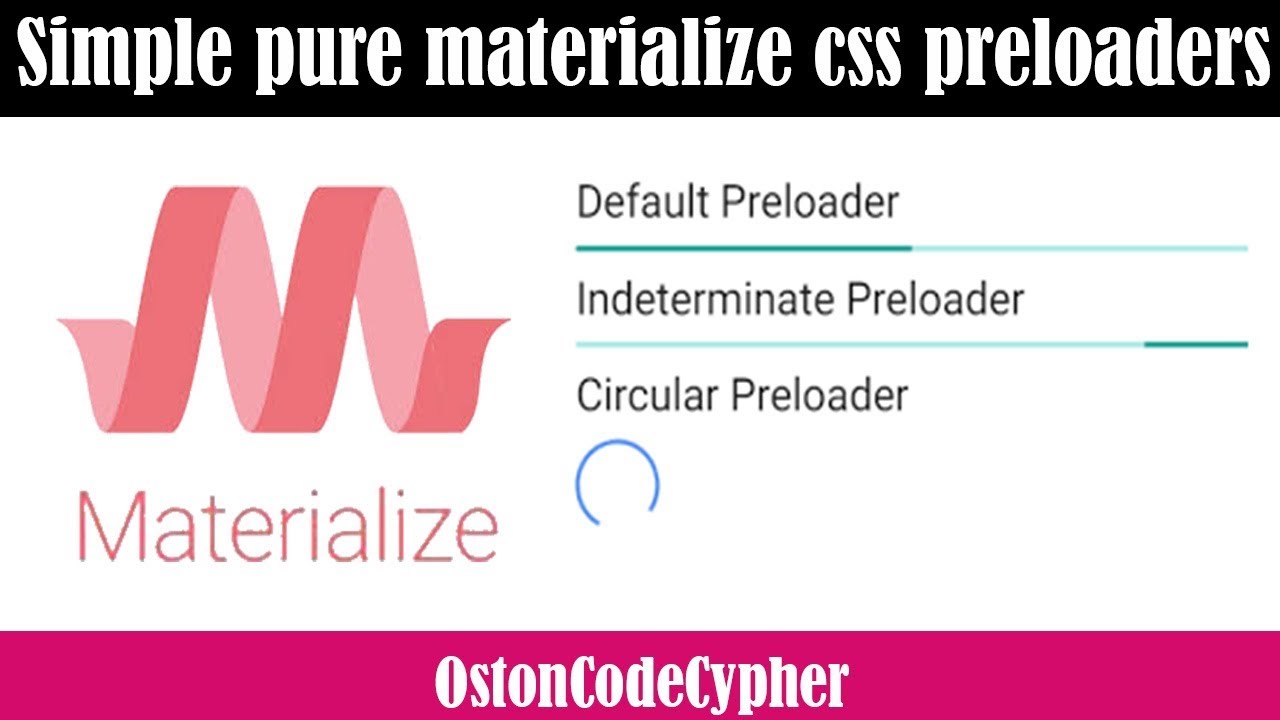 Simple Pure Materialize Css Preloaders Easy Tutorial Youtube