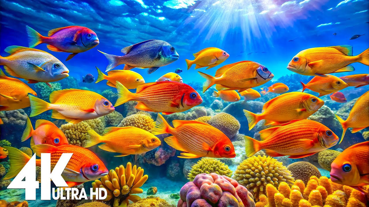 Aquarium 4k Video Ultra Hd Amazing Beautiful Coral Reef Fish Sleep