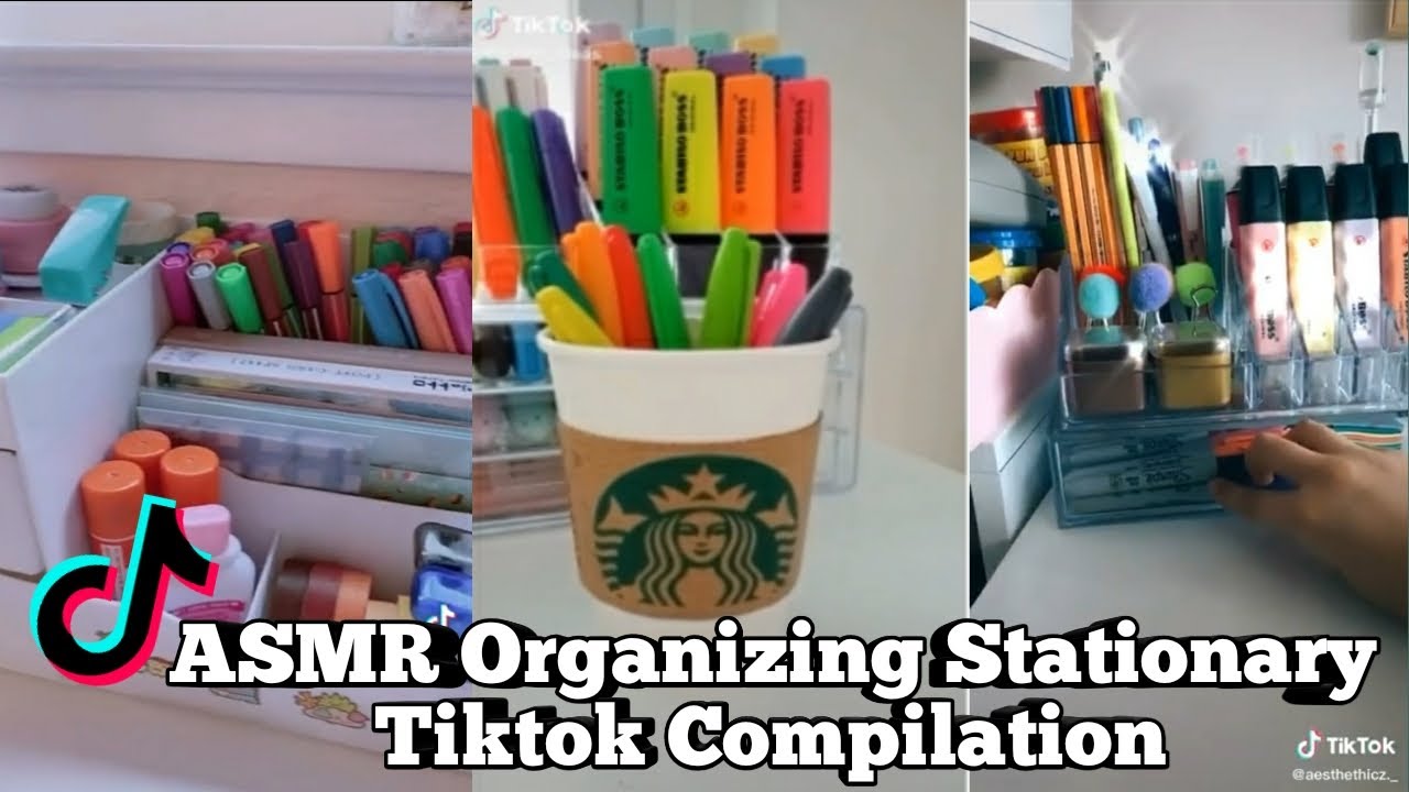 Asmr Organizing Stationary Tiktok Compilation Youtube