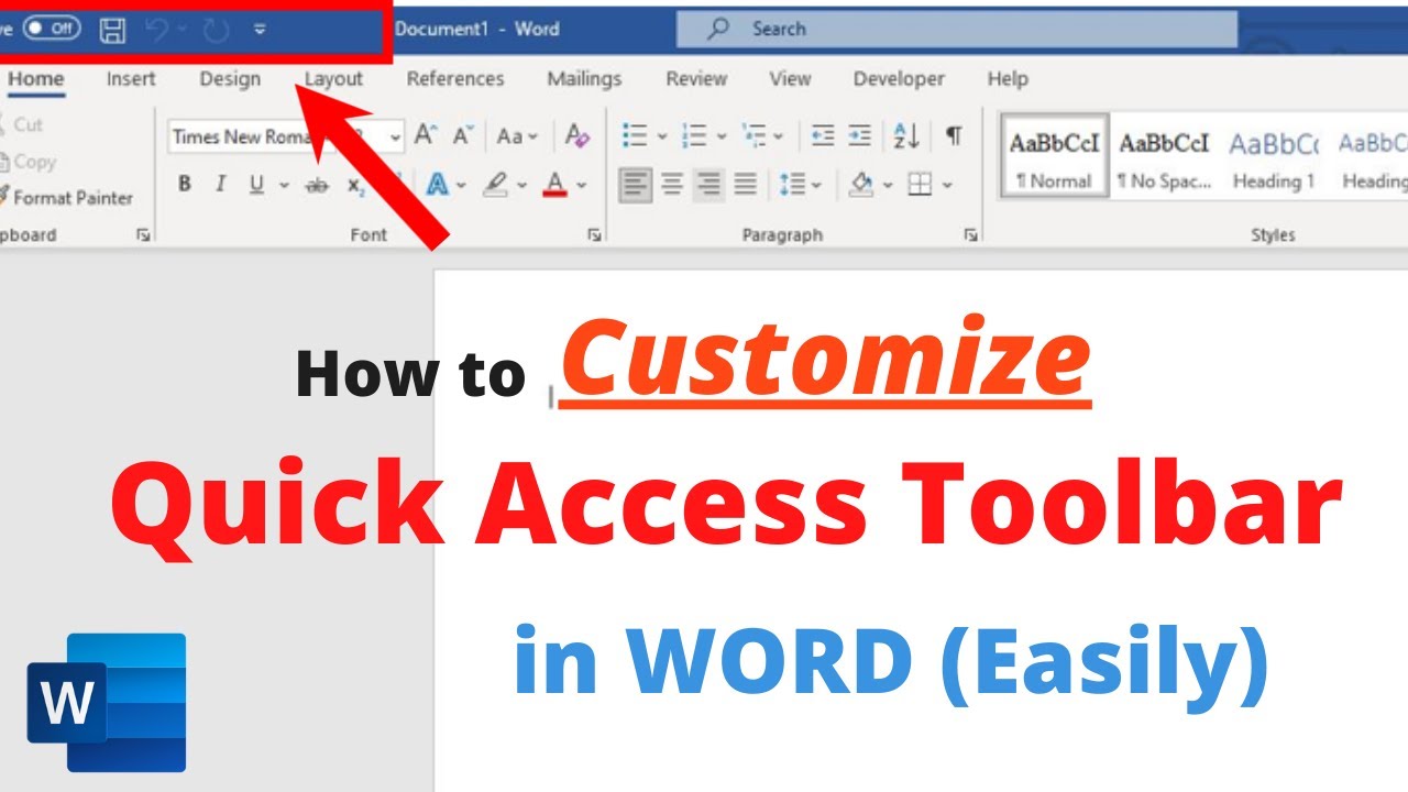 Customizing The Quick Access Toolbar In Microsoft Word Add Commands To