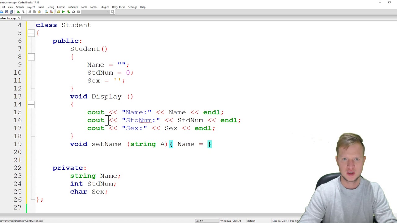 11 C Programming Constructor C Class Youtube