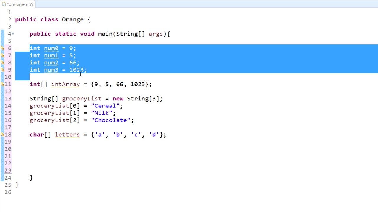 Java Programming Tutorial 33 Intro To Arrays