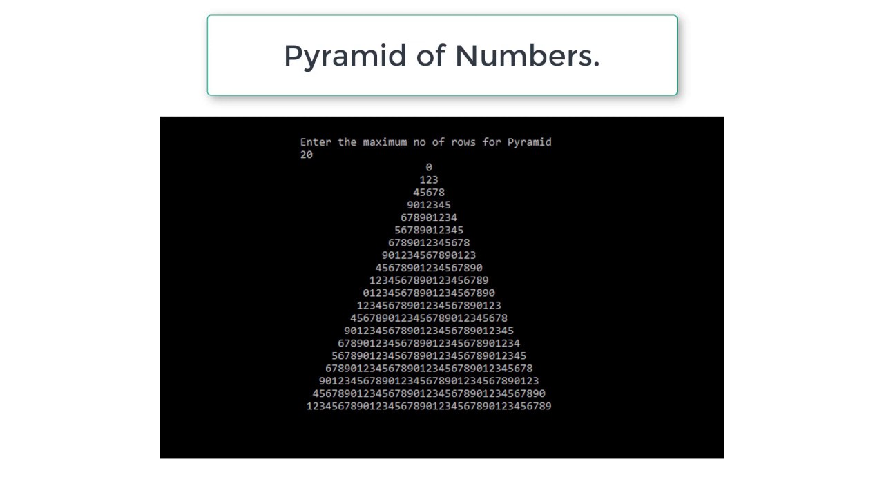C Program To Draw Pyramid Of Numbers Using While Loop Youtube