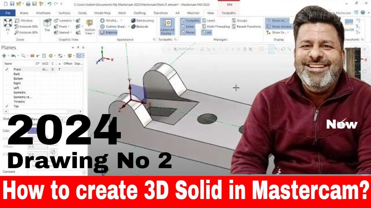 Mastercam 2024 3d Solid Modelling Practice Drawing Drawing 2 How To