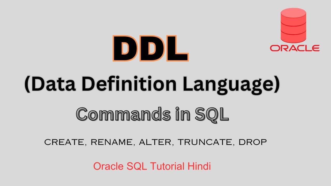 Ddl Commands In Sql With Example