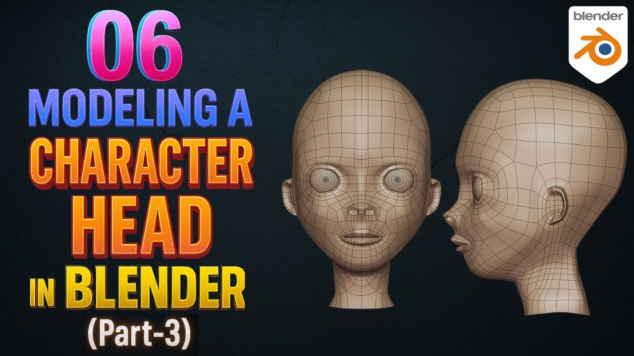06 Modeling A Character Head Part 3 Blender 3d Topology Course