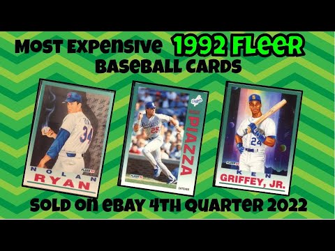 1992 Fleer Most Expensive Ebay Sales Baseball Cards 4th Quarter 2022