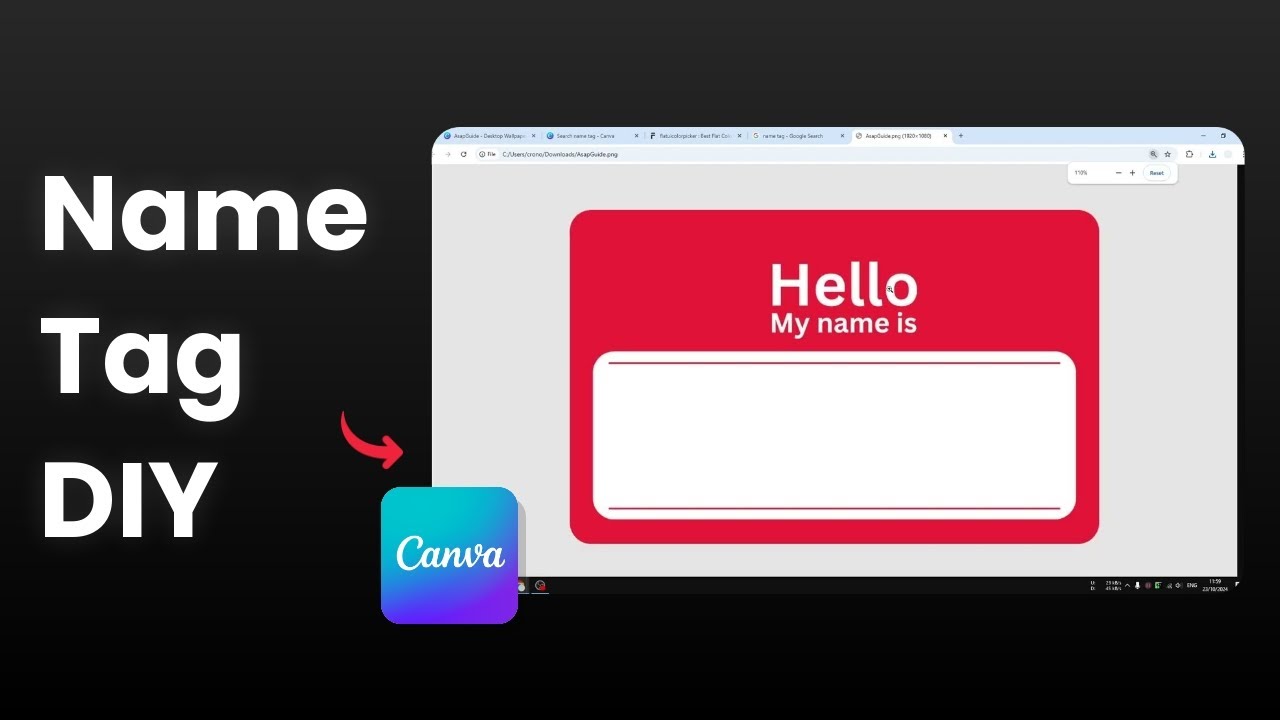 How To Make A Simple Name Tag In Canva Youtube