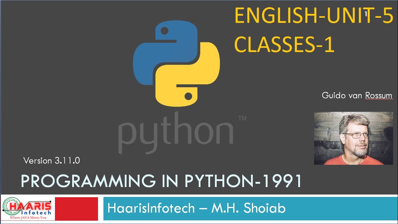 Python English Classes Objects 1 Unit5 Youtube