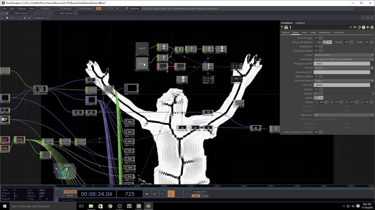 Touchdesigner Kinect Top Tutorial 1 Uncut Recording Youtube