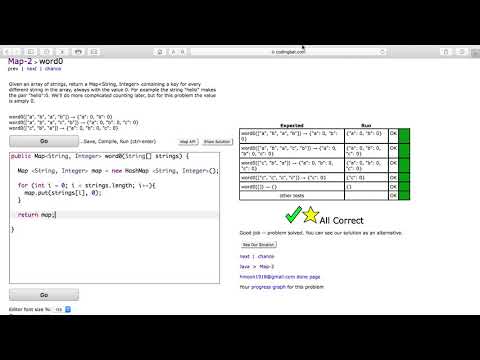 Map 2 Word0 Java Tutorial Codingbat Youtube