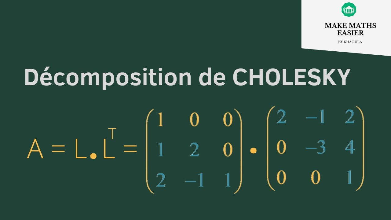 Décomposition De Cholesky Comment Résoudre Un Système Linéaire Par La