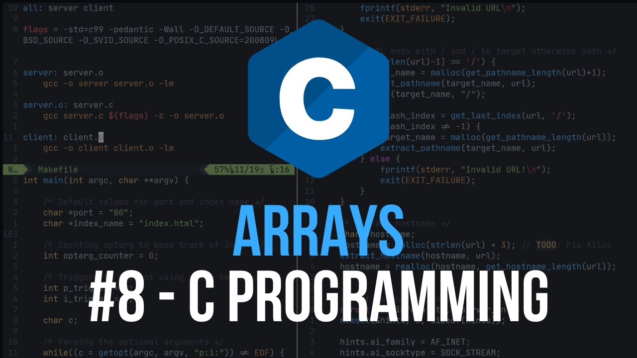 Arrays C Programming Tutorial 8 Youtube