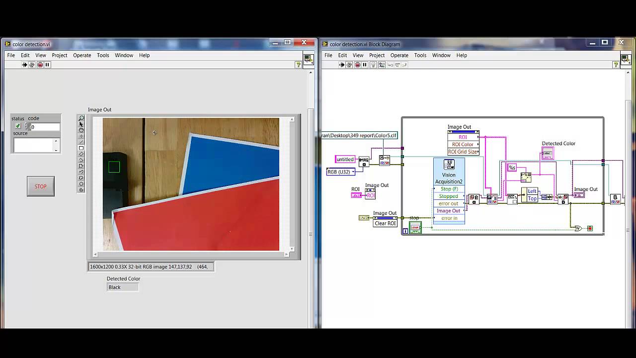 Labview Vision Color Detector Youtube