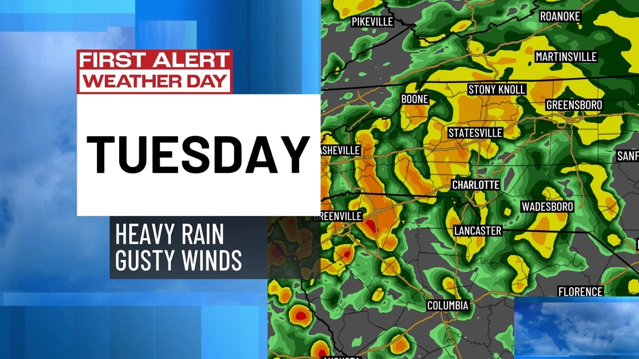 First Alert Weather Day Tuesday Heavy Rain Gusty Winds Expected Youtube