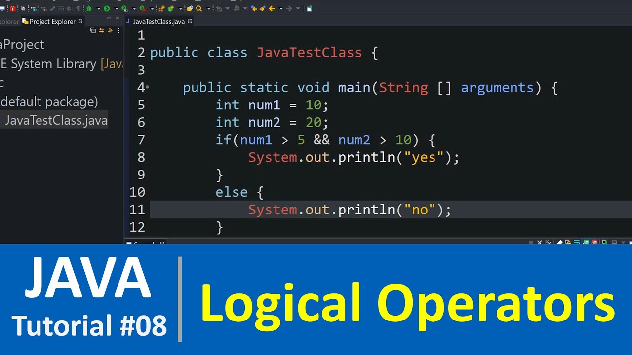 Java Tutorial 8 Logical Operators In Java Programming Youtube