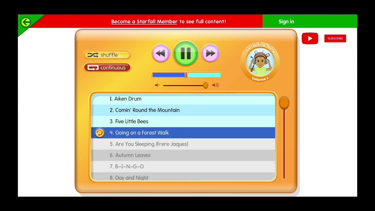 Starfall Summer Camp Song Stickrolf