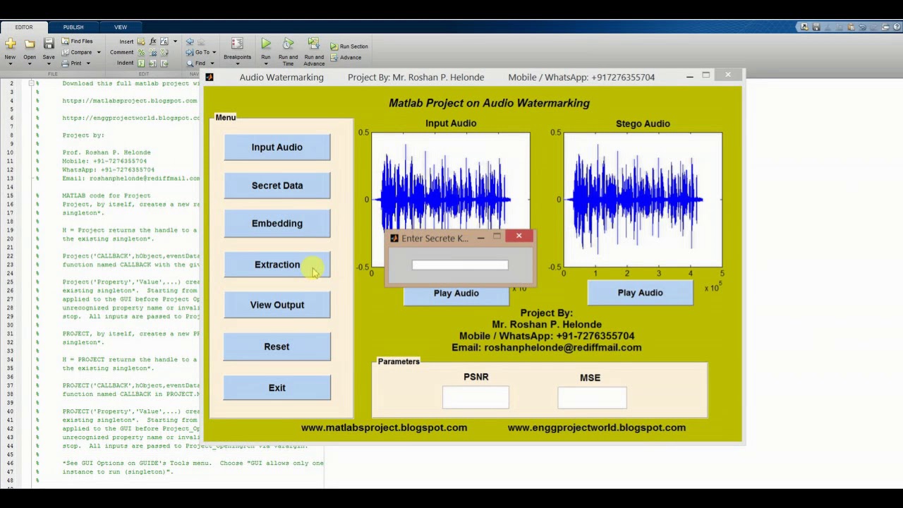 Audio Watermarking Using Matlab Project Source Code Youtube