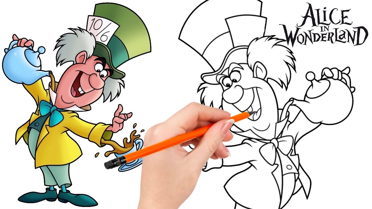 Alice In Wonderland Mad Hatter Drawing