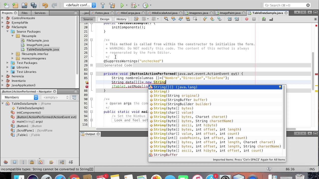 Llenado Jtable Java Youtube