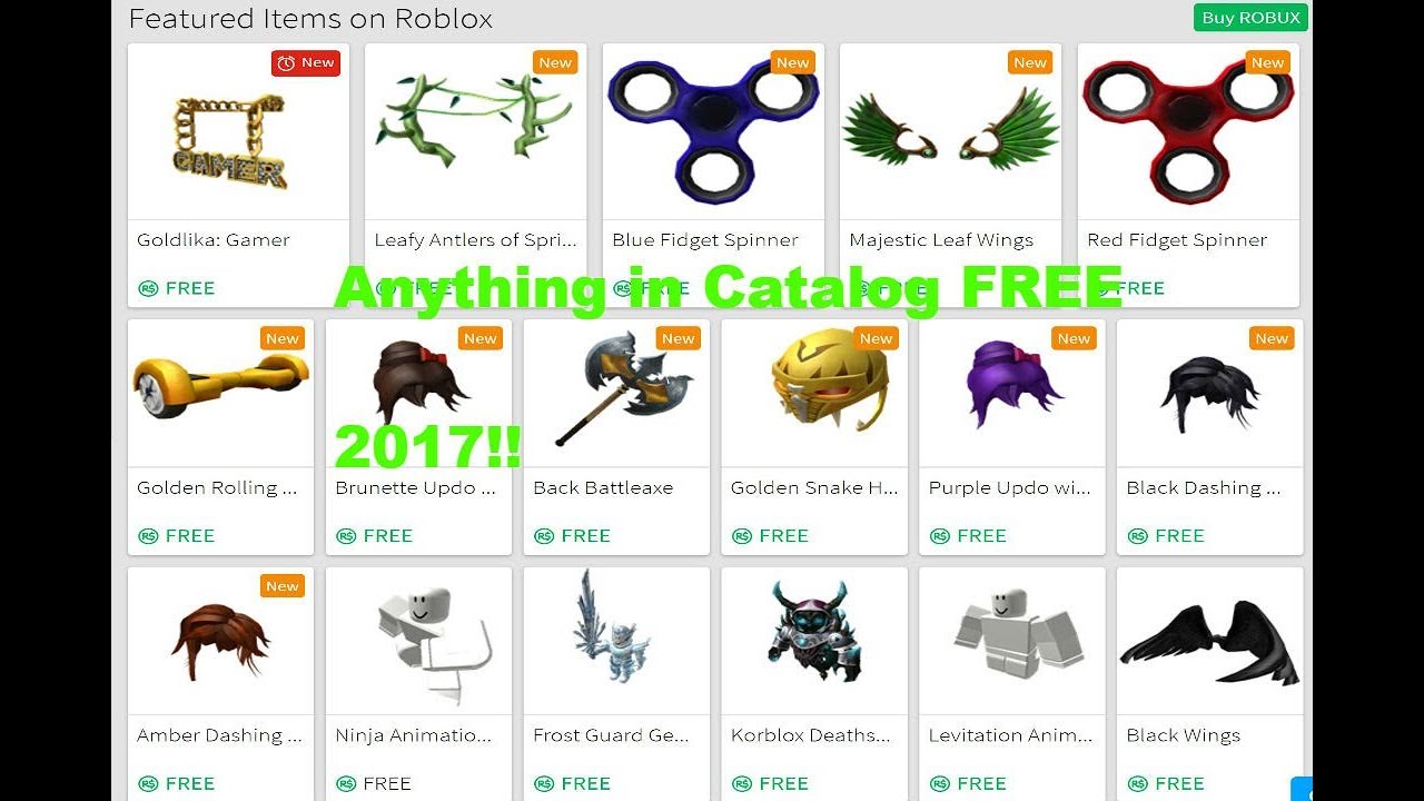 Free Catalog Items Roblox 2017 Telclever