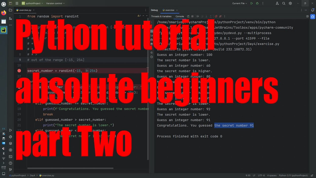 Python Tutorial For Absolute Beginners 8 Hours Part Two November