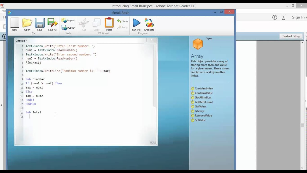 23 Variables In Subroutines Small Basic Tutorial Youtube