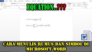 Cara Menulis Rumus Equation Dan Simbol Di Microsoft Word Materi Office ...