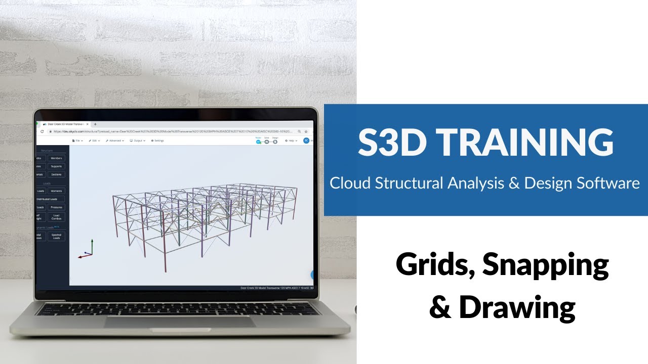 Grids Snapping And Drawing On Skyciv Structural 3d Youtube