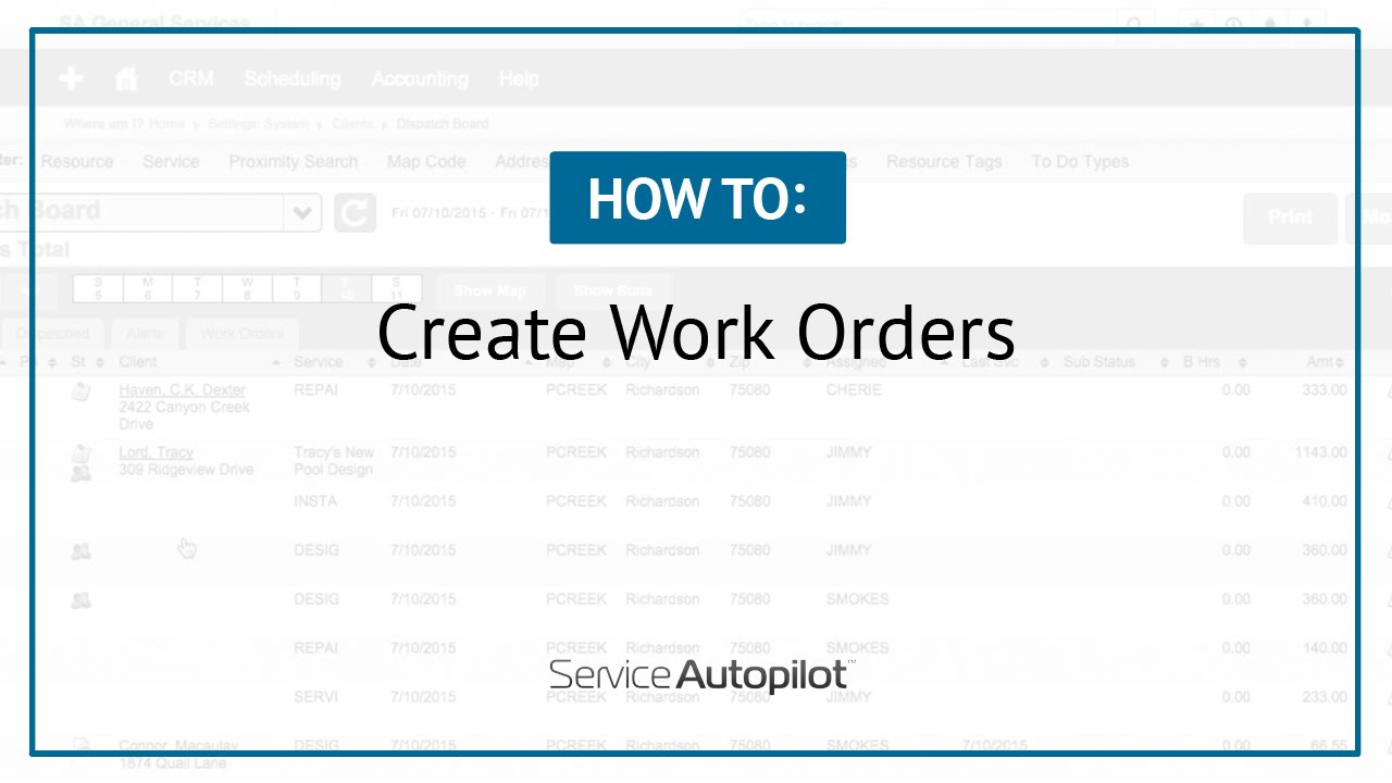 Create Work Orders How To Youtube