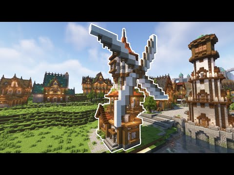 Minecraft How To Build A Medieval Windmill Tutorial Youtube