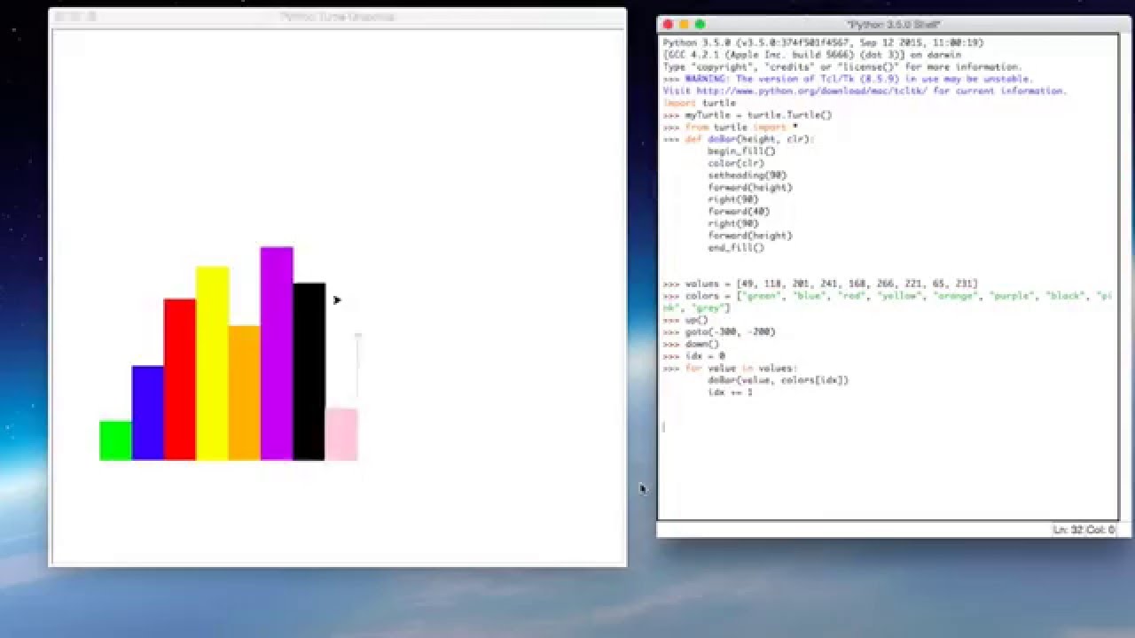 Python Turtle Bar Chart Programming Youtube